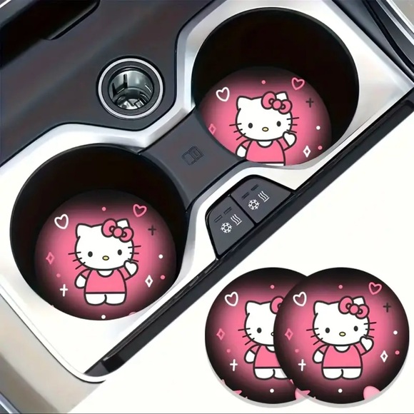 Other | Hello Kitty Car Cup Holder Coasters Pink | Poshmark